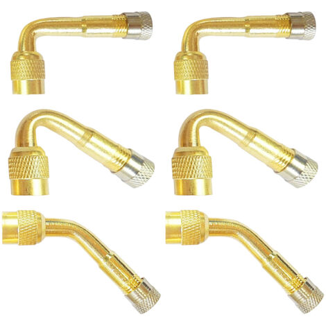 6 Pièces Pneu Valve Rallonge, 45°, 90°, 135° Extension Valve Pneu Valve ...