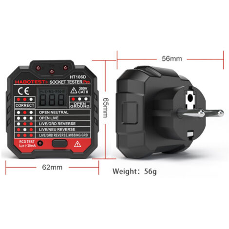 Testeur de Prise,Testeur de Circuit Electrique, Test 7 conditions de ...