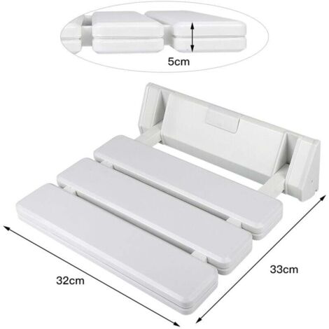 Klappbarer Duschsitz aus Aluminium und ABS, 330 x 320 x 70 mm