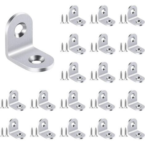 20 Stück 20x20mm rechtwinklige Winkelverbinder, Edelstahl 90 Grad ...