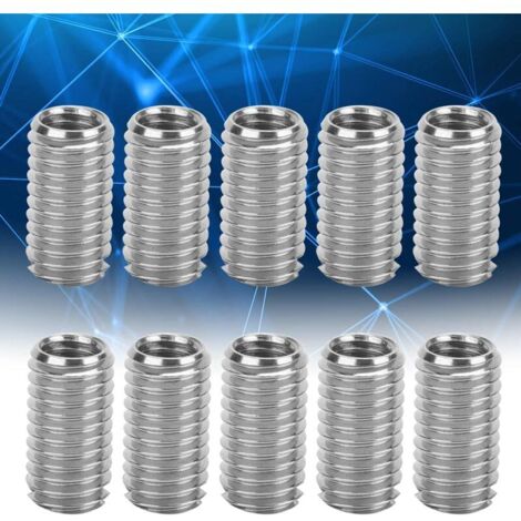 10 pezzi Inserti filettati scanalati interni M6 1.0 esterni M8 1.25 ...