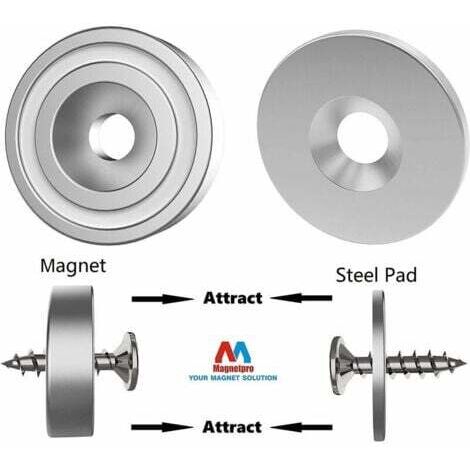 12 imanes de neodimio de 10 kg de fuerza, 20 x 7 mm, con orificio y ...