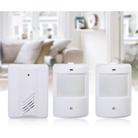 Alarma de timbre inalámbrico, detector de movimiento blanco con ...