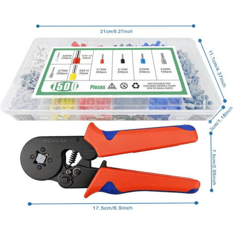 Terminales de crimpado eléctricos, 1500 piezas, 8 tipos de conectores ...