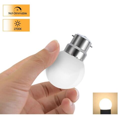 Pack de 10 bombillas LED B22 G45, blanco cálido 3500 K, 3 W G45, 180 lm ...
