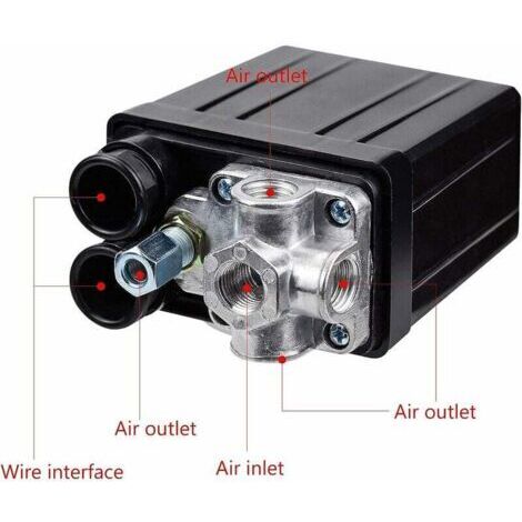 Presostato para Compresor de Aire 240V - 4 Salidas 90-120 PSI (6,3-8,3 ...