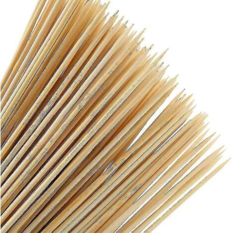 100 brochetas de madera, brochetas de bambú de 30 cm, brochetas para ...