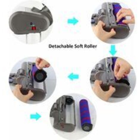 Brosse rouleau souple Dyson V7 V8 V10 V11 V15 avec eclairage LED ...