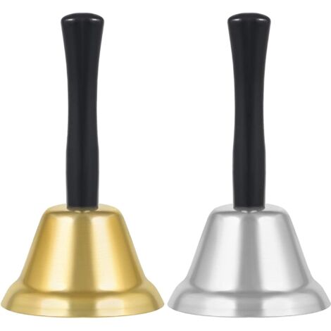 2 pièces de cloches à main en métal, cloches d'appel claires et fortes ...