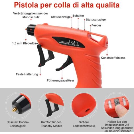Pistolet à Colle Chaude,Pistolet à Colle Chaude sans Fil Pistolet Colle ...