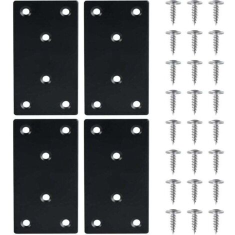 4 Pièces Équerre Fixation Plate Plaques de Réparation en Acier ...