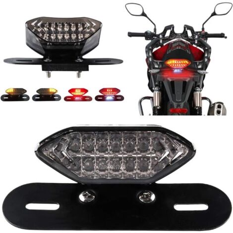 Feux arrière LED pour moto, feux stop et clignotants intégrés, 5 W, 20 LED, frein de ...