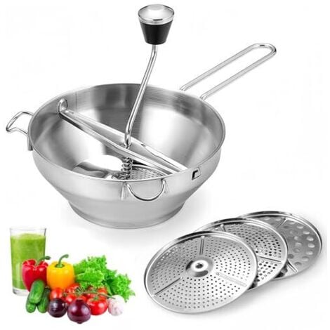 Moulin à légumes en acier inoxydable, moulin à légumes avec 3 disques ...