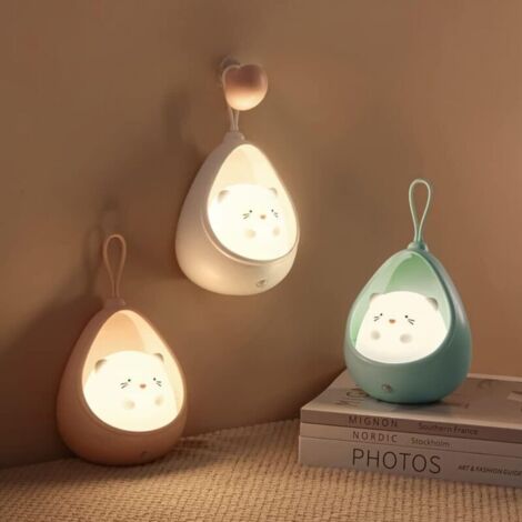 Lampe murale veilleuse chaton mignon à détecteur de mouvement ...