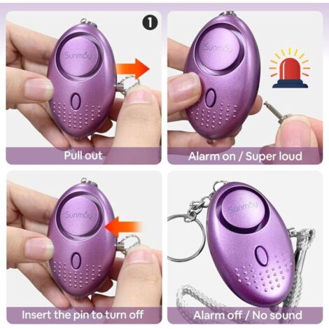 Alarme Personnelle, 5 Pièces 140DB Porte Cle Alarme d'urgence avec ...