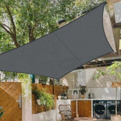 Toile ombrage 2.5x2.5m Cool Area gris pour abriter un petit salon ...