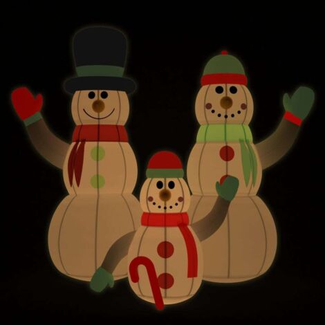 Famille de bonhommes de neige gonflable avec LED 360 cm