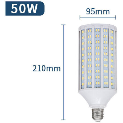 Ampoules LED E40 50W Lumière LED Blanc Chaud 3000K,5000LM, AC 85-265V ...