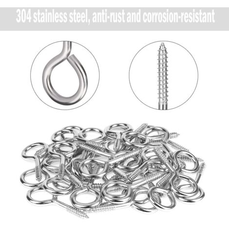 20 Pièces M5 Piton à Visser en Acier Inoxydable 304 Vis Mouton Oeil ...