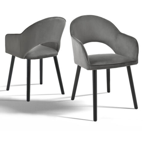 Modern dining chairs with crescent-shaped backrests and ergonomic ...