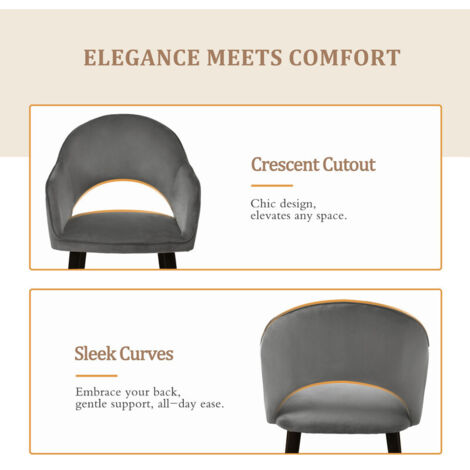 Modern dining chairs with crescent-shaped backrests and ergonomic ...