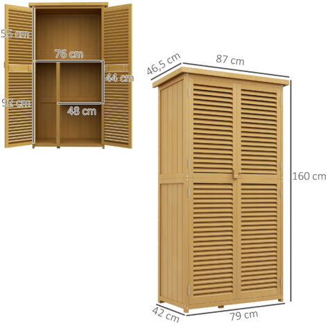 Placard de jardin anti humidite grand volume en pin jaune 2 portes ...