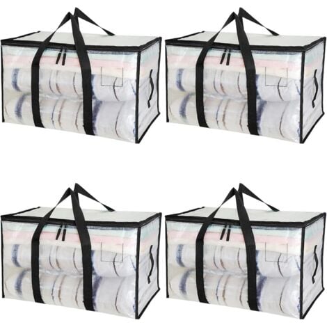 4 Pièces 95L Grands Sac de Rangement avec Couvercle et Poignées ...