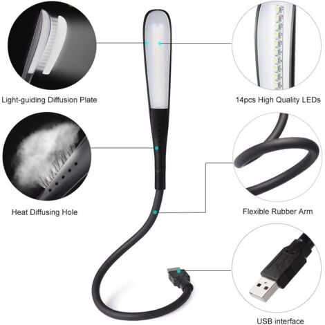 Lampe USB Dimmable Lampe de Lecture avec 3 Niveaux de Luminosité et ...