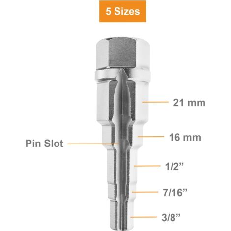 Universal 1/2" Square Spanner Socket Step Wrench 5 Stage Radiator Spud ...