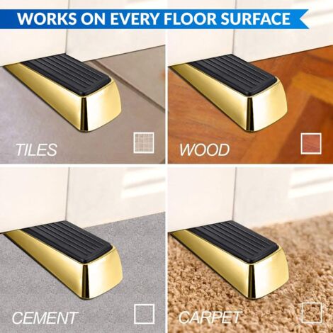 Lot de 3 Cales de Porte en Laiton Poli, Antidérapantes – Protection Sol ...