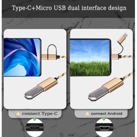 Adaptateur USB C/Micro vers USB 2-en-1, Câble OTG Compatible Samsung ...