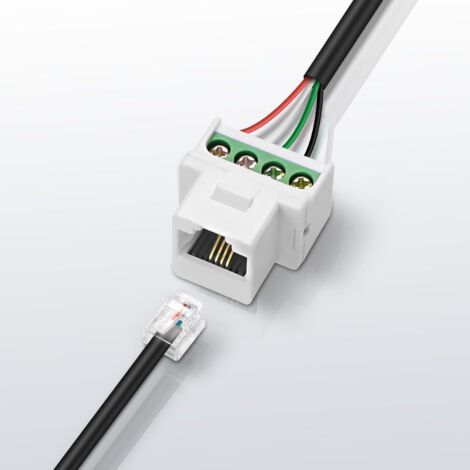 Module de téléphone RJ11 CAT3 Keystone - Femelle à vis à 4 broches ...
