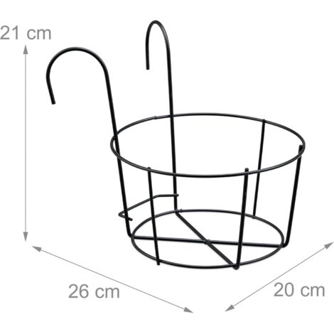Support à Pots de Fleurs, Lot de 4, Porte-Pot, pour rambarde du Balcon ...
