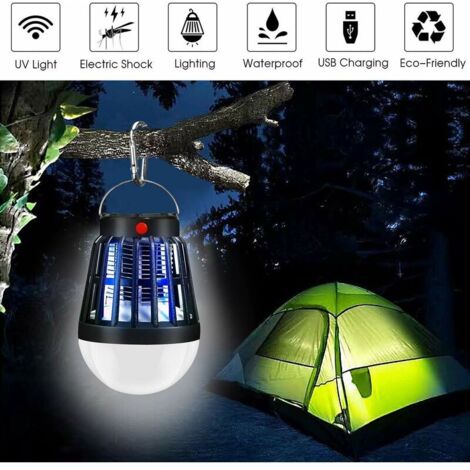 Lampe anti-moustiques, piège à insectes portable étanche, 2 en 1 UV ...