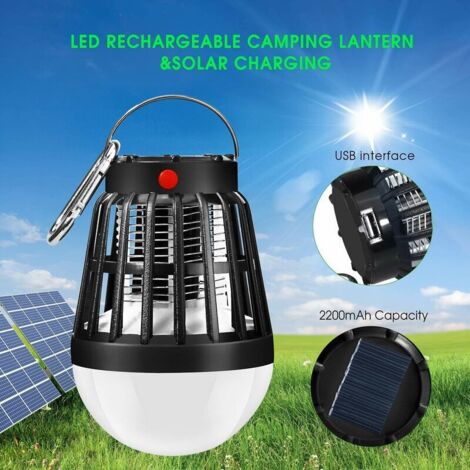 Lampe anti-moustiques, piège à insectes portable étanche, 2 en 1 UV ...
