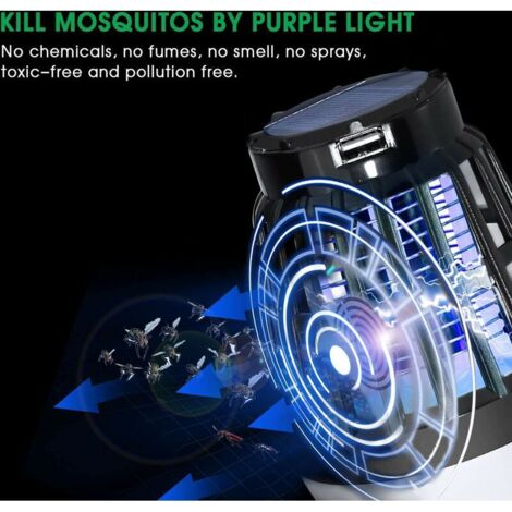 Lampe anti-moustiques, piège à insectes portable étanche, 2 en 1 UV ...