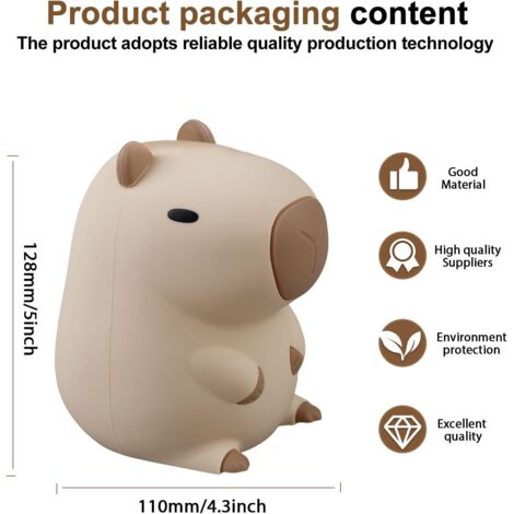 Capybara Veilleuse pour enfant Capybara avec minuterie à intensité ...