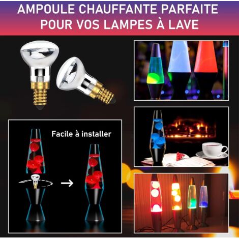 R39 E14 Ampoules à réflecteur, ampoule de lampe à lave 25W 230V Spot à ...