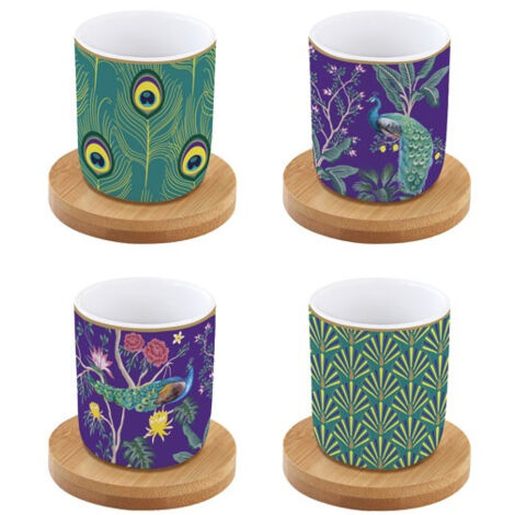 Coffret 4 Tasses à Café 11 Cl - Imperial Peacock - Easy Life