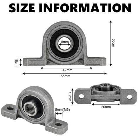 Kugellager, 8 mm Stehlager aus Zinklegierung, Stehlager ...