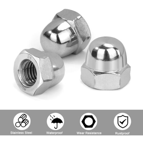 M10 Sechskant-Hutmutter Edelstahl Hutmuttern Hutmuttern für Schrauben ...