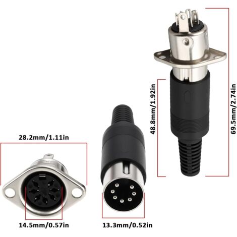 Stück 7-poliger DIN-Stecker und -Buchse, Lötadapter für die ...
