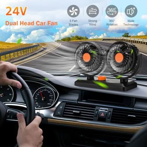 [NIE BENUTZT]Snorthy Tragbarer Auto-Lüfter, 12 V/24 V Auto-Lüfter ...