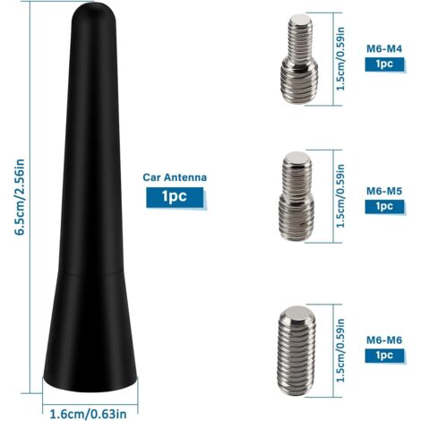 [NIE BENUTZT]6,5 cm Mini-Kfz-Antenne, FM/AM-Autoantennenstab, Mini ...