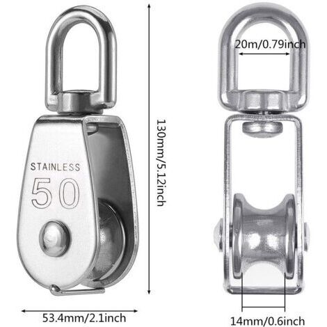 Schwenkbare Rolle mit einem Rad aus Edelstahl 304 M50, Tragfähigkeit ...