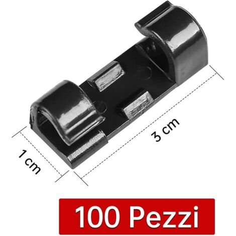 Paquete de 100 abrazaderas para cables. Abrazaderas adhesivas para ...