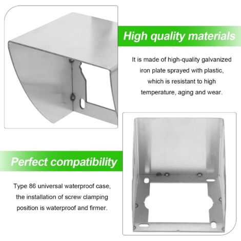 Cache Interrupteur Inoxydable, 9 × 8.7cm Cache Prise Exterieure Etanche ...
