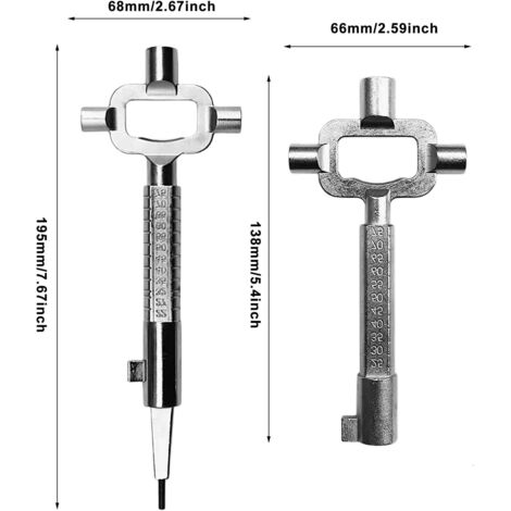 Lot de 2-pack Clé de Construction, Clef Passe Partout Construction, Cle ...