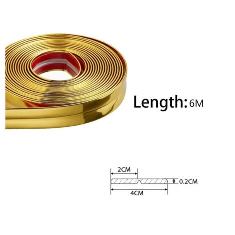 Cache-angles autocollants en PVC doré de 6 m, 0,2 x 2 cm, protection d ...