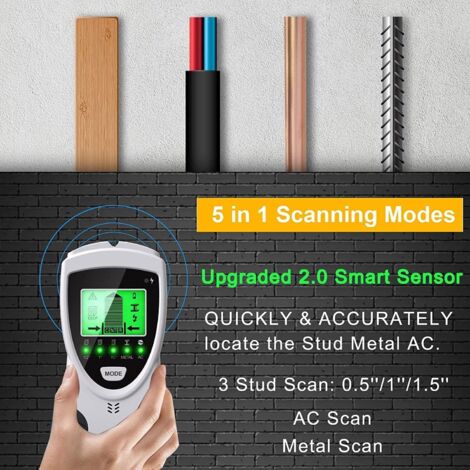 Scanner mural 5 en 1 avec écran LCD pour bois AC fil métal tuyau